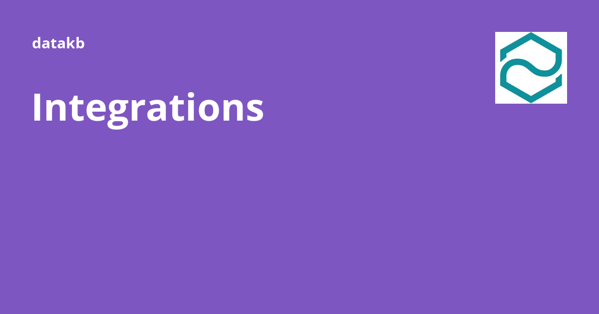 Integrations - datakb